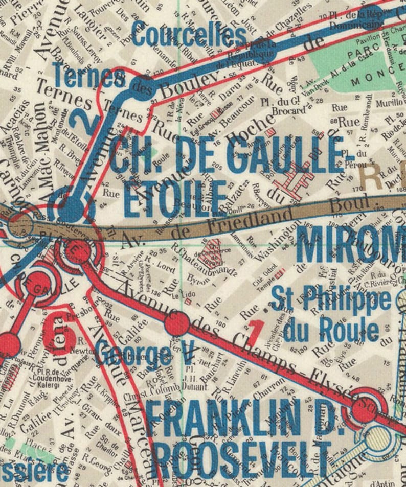 1986 Paris Subway Digital Map. Paris Digital Print. Paris Printable Map ...