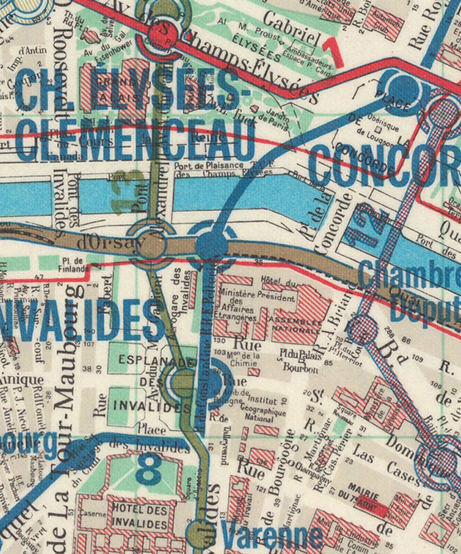 1986 Paris Subway Digital Map. Paris Digital Print. Paris Printable Map ...