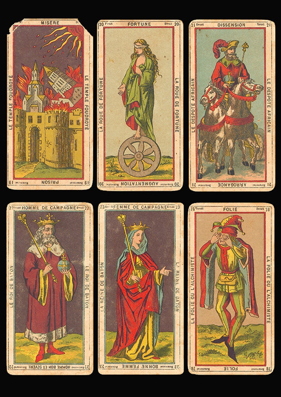 Printable Vintage Tarot Cards. Digital Tarot Art Set of 24. | Etsy UK