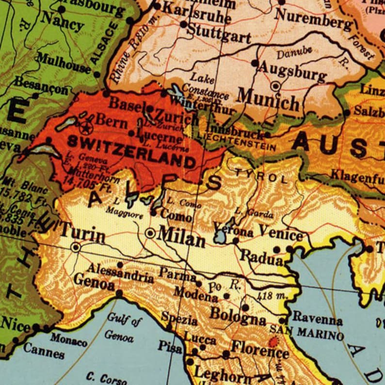 1923 Old Europe Map Printable, Vintage Traveler Map (digital Download ...