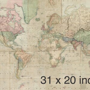 World Map Digital Print Set. Antique World Map Printable. PRINTABLE Map ...