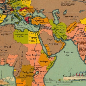 Vintage Digital World Map. 1933 Printable World Map. Antique School Map ...