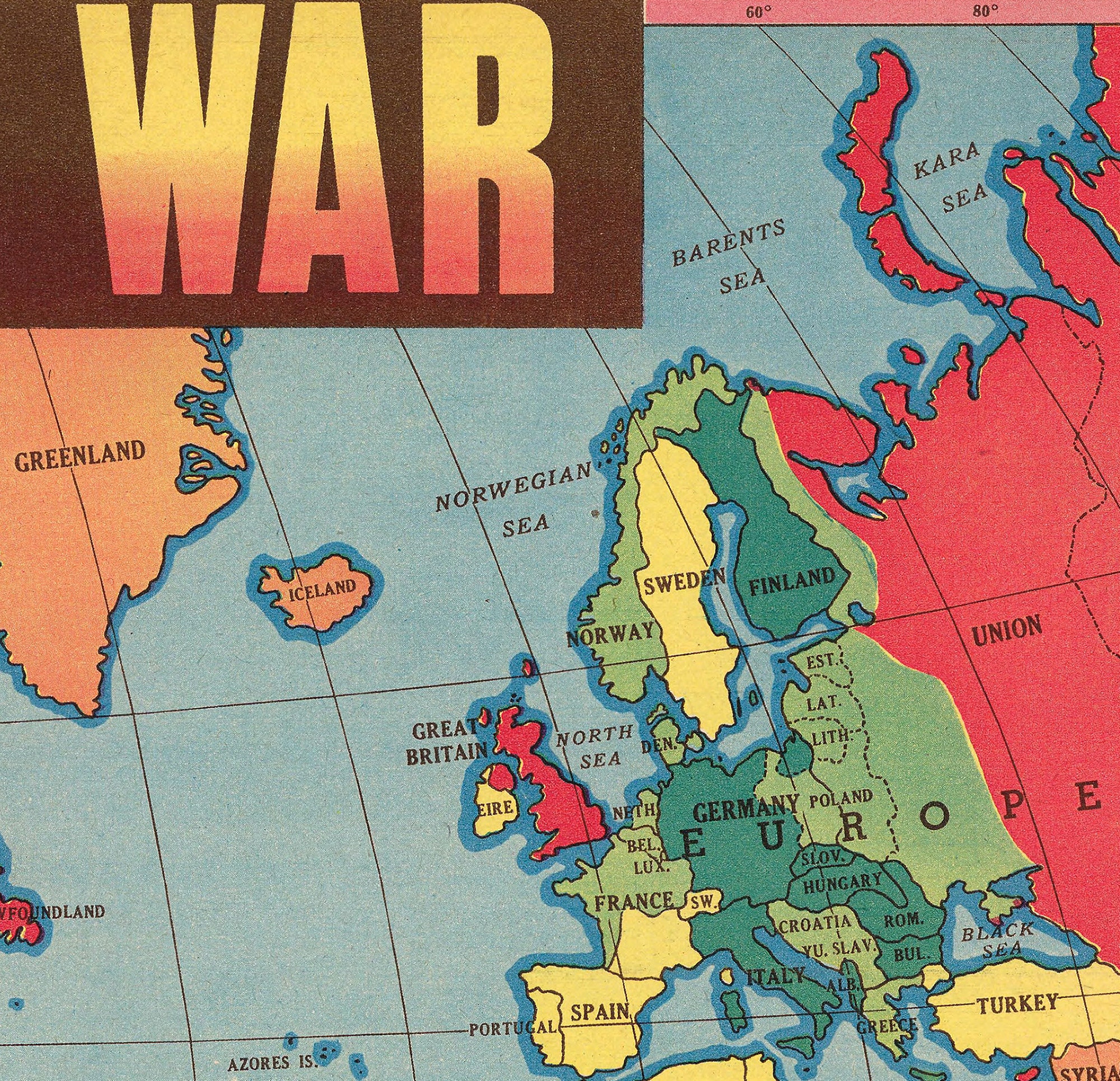 WWII 1942 World at War Map Poster (digital Download) - Etsy