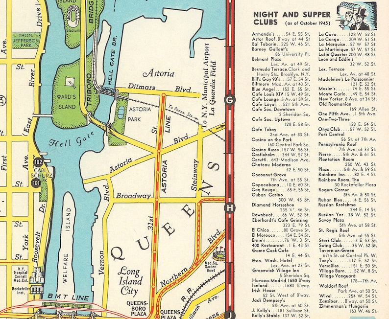 1946 New York Map Poster Digital Download. Antique Manhattan - Etsy