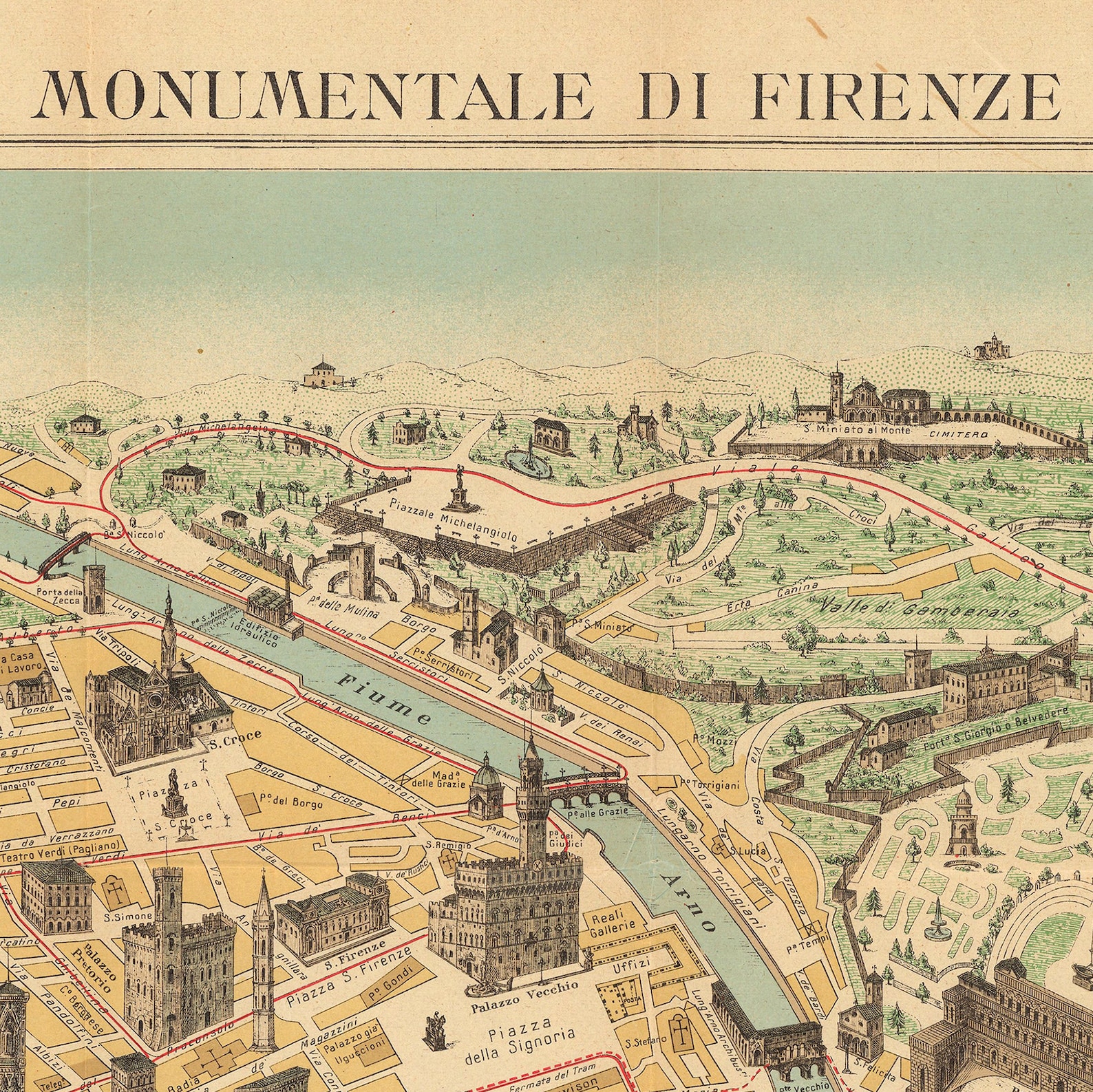 Old Map of Florence DIGITAL DOWNLOAD. Antique Florence Map Italy Print ...