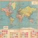 Digital World Map Poster. Antique Digital World Map. Printable Atlas ...