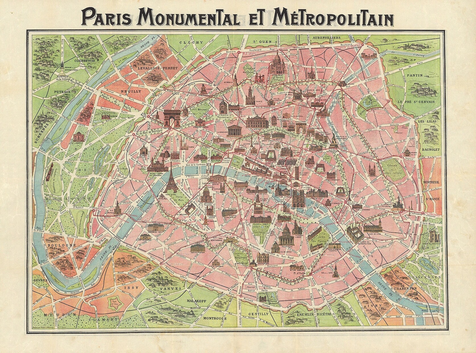 Old Map of Paris DIGITAL DOWNLOAD. Antique PARIS Map - Paris Print ...