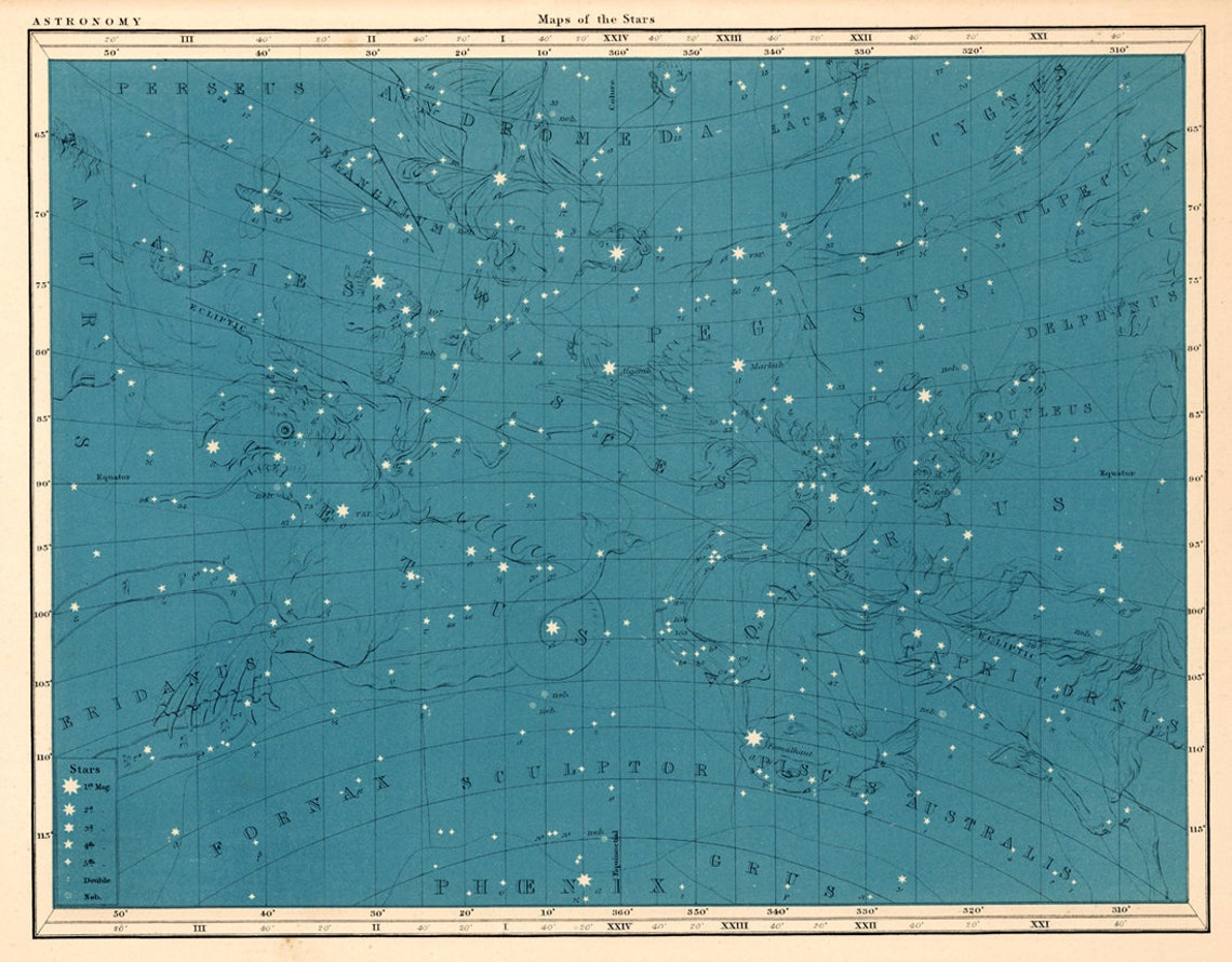 Map of the Stars Print Instant Download. Stars Map DIGITAL - Etsy
