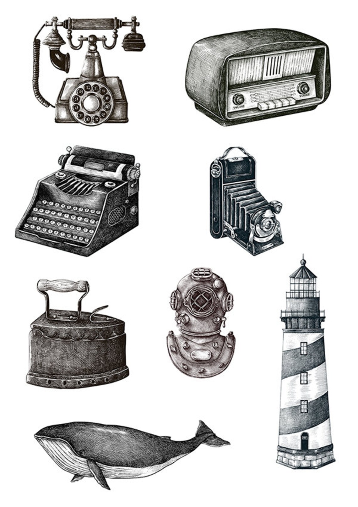 Vintage Elements Digital Clipart. 16 Printable Vintage - Etsy