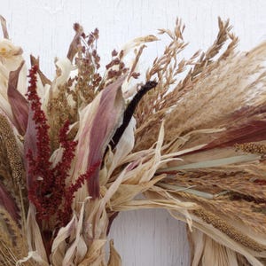 Grain Wreath With Pink Broom Corn, Pink Amaranth, Green Amaranth, Red ...