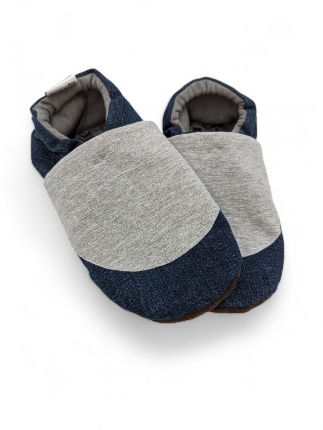 Slippers Made of Vegan Jeans, Simple With Gray Trim, Size 39 - Etsy