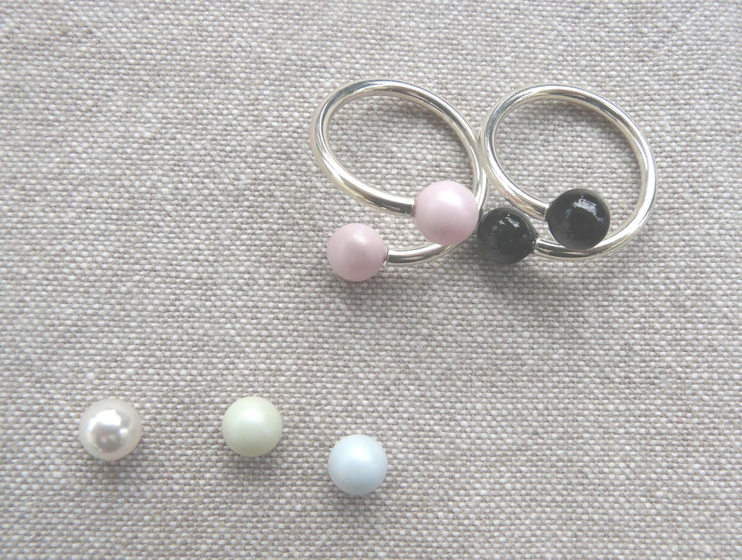 Flexible Silver Half-rush Ring pearls - Etsy UK
