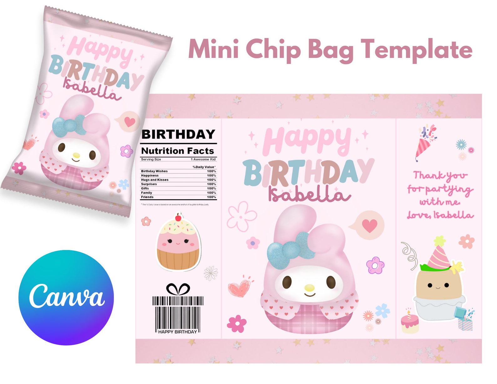 Custom Design Chip Bag Template - Etsy