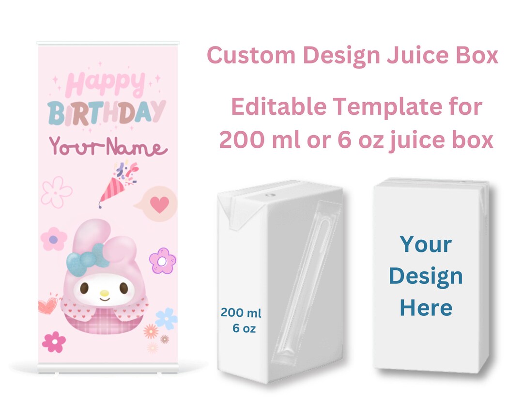 Custom Design Juice Box Template - Etsy