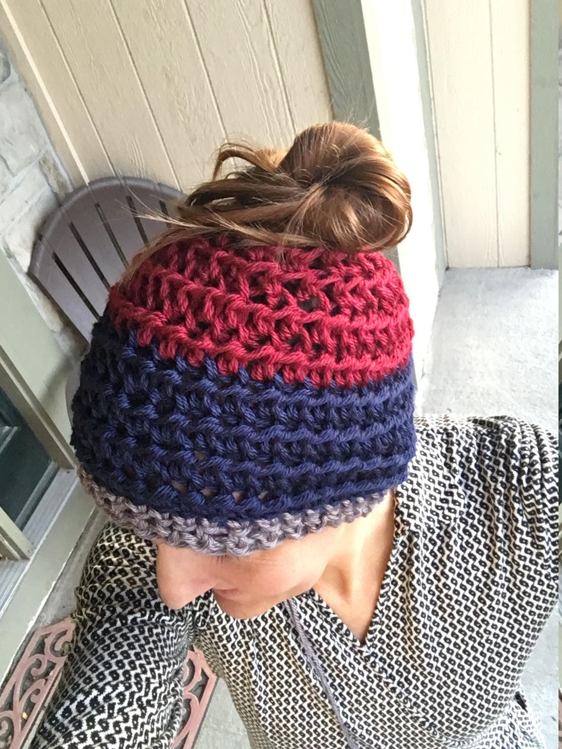 PATTERN: the Cheerleader Messy Bun Cap | Beginner Crochet Pattern ...