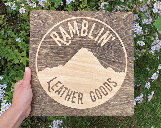 Logo Sign Engraved Wood, Square, Circle, Hanging Sign, Tabletop Sign ...