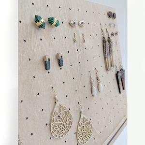 Minimalist Pegboard Style Earring Display 11" X 14" Wood Display, Pin ...