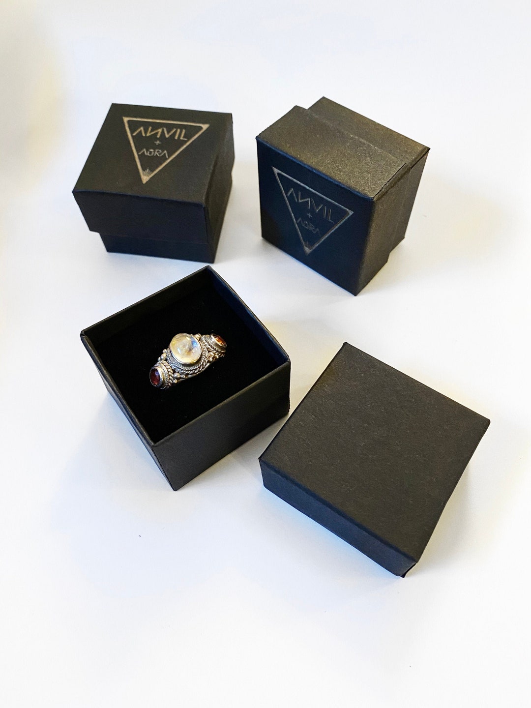 Matte Black Ring Box 1 5/8 X 1 5/8 X 1 1/4" With Foam Insert Custom ...