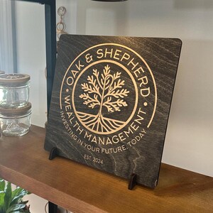 Logo Sign Engraved Wood, Square, Circle, Hanging Sign, Tabletop Sign ...