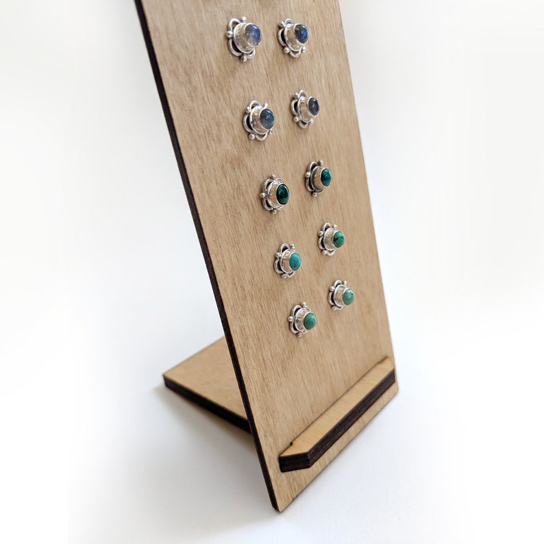 Minimalist 10 Pair Post Earring Display Wood Display - Etsy