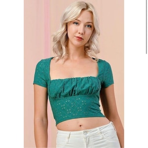 Spring Short Sleeve Crop Top - Etsy