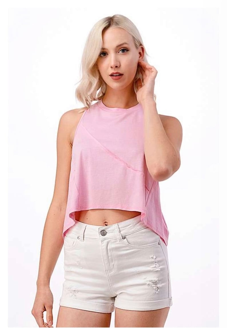 Cutout Detailed Panel Low Side Tank Top - Etsy