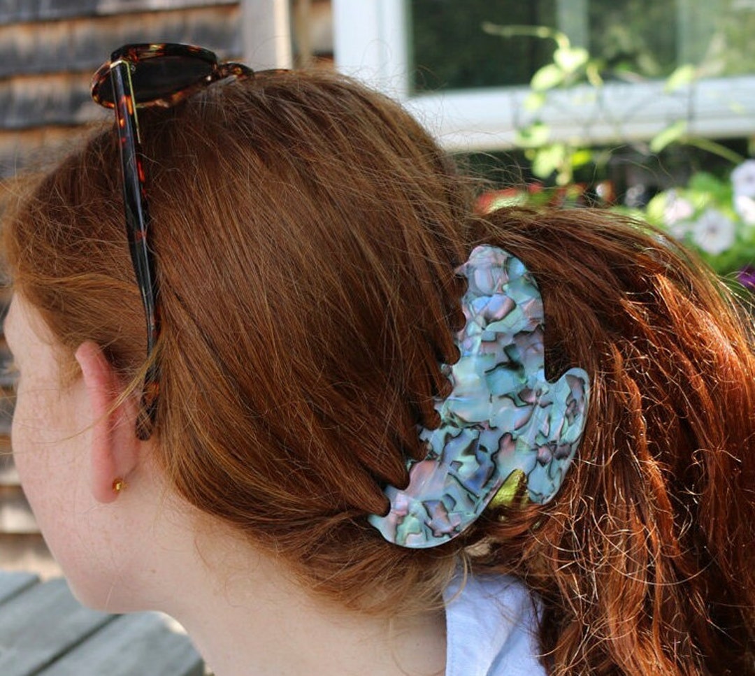 French Hair Claw, XL Round Hair Claw, French Hair Clip, Cellulose Hair ...