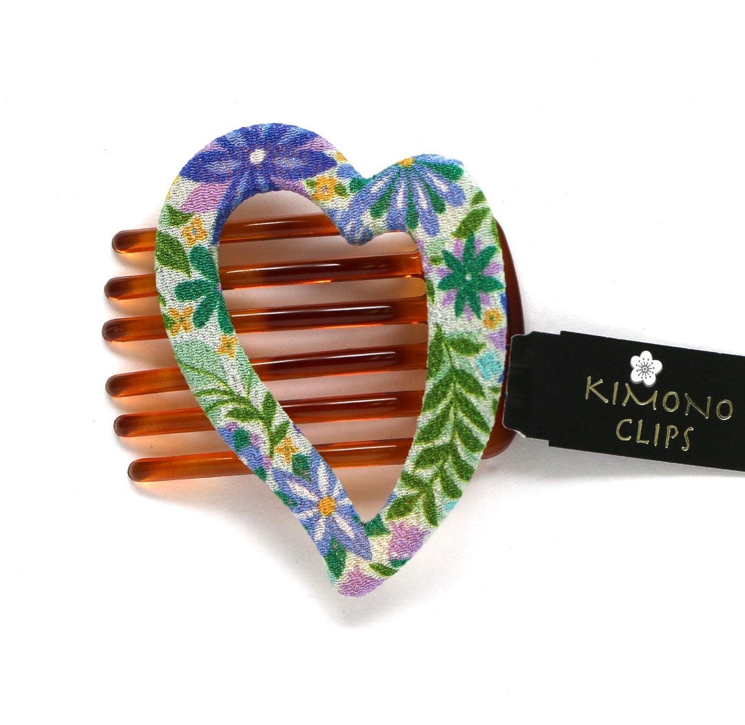 Heart, Kimono Clips, Vintage Kimono, Hair Accessory, French Style Hair ...