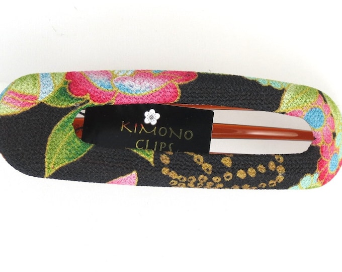 Kimono Clips, Clamshell Clip, Vintage Kimono, Hair Accessory, Chirimen ...