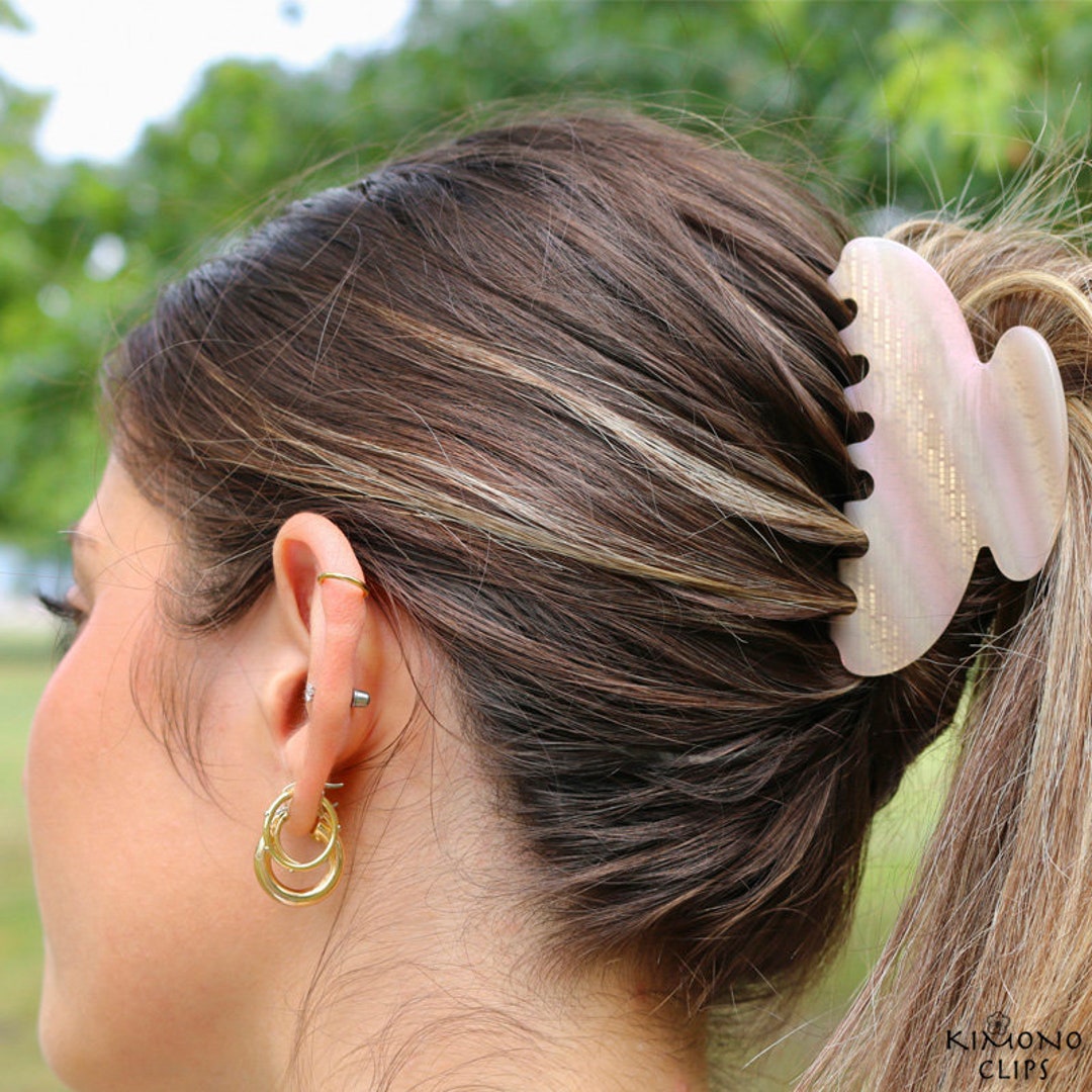 French Hair Claw, Large Round Claw, French Hair Clip, Cellulose Hair ...