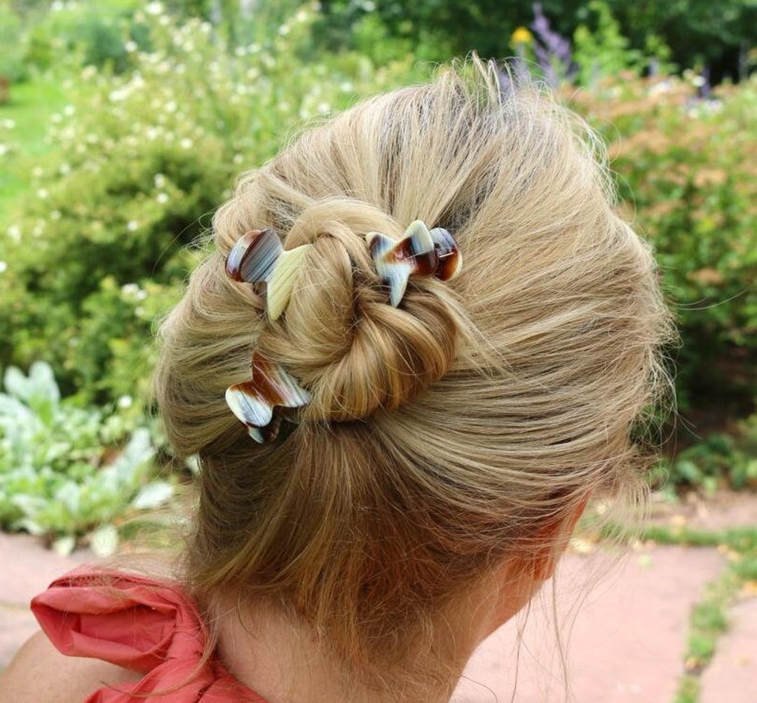 French Hair Clip, French Narrow Oval Handmade Clip, French Hair Pin ...