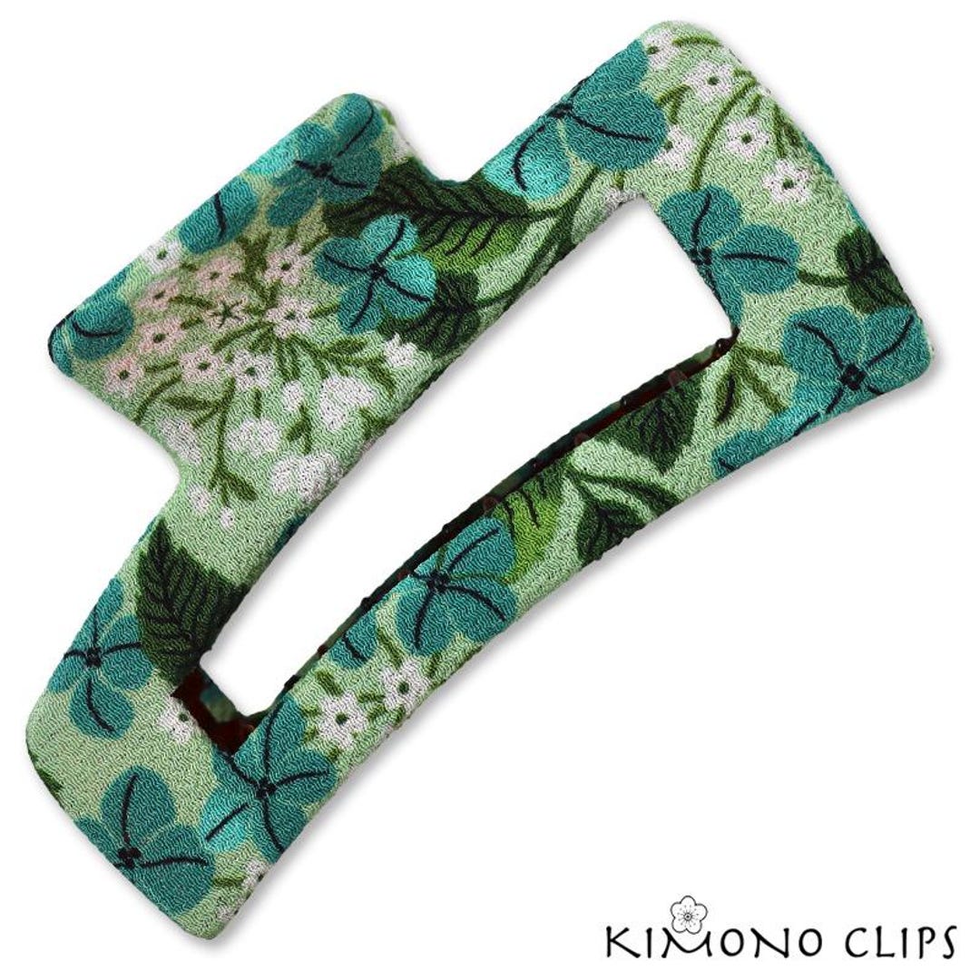 NEW! XL Angle, Kimono Clips, Vintage Kimono, Hair Accessory, Chirimen ...