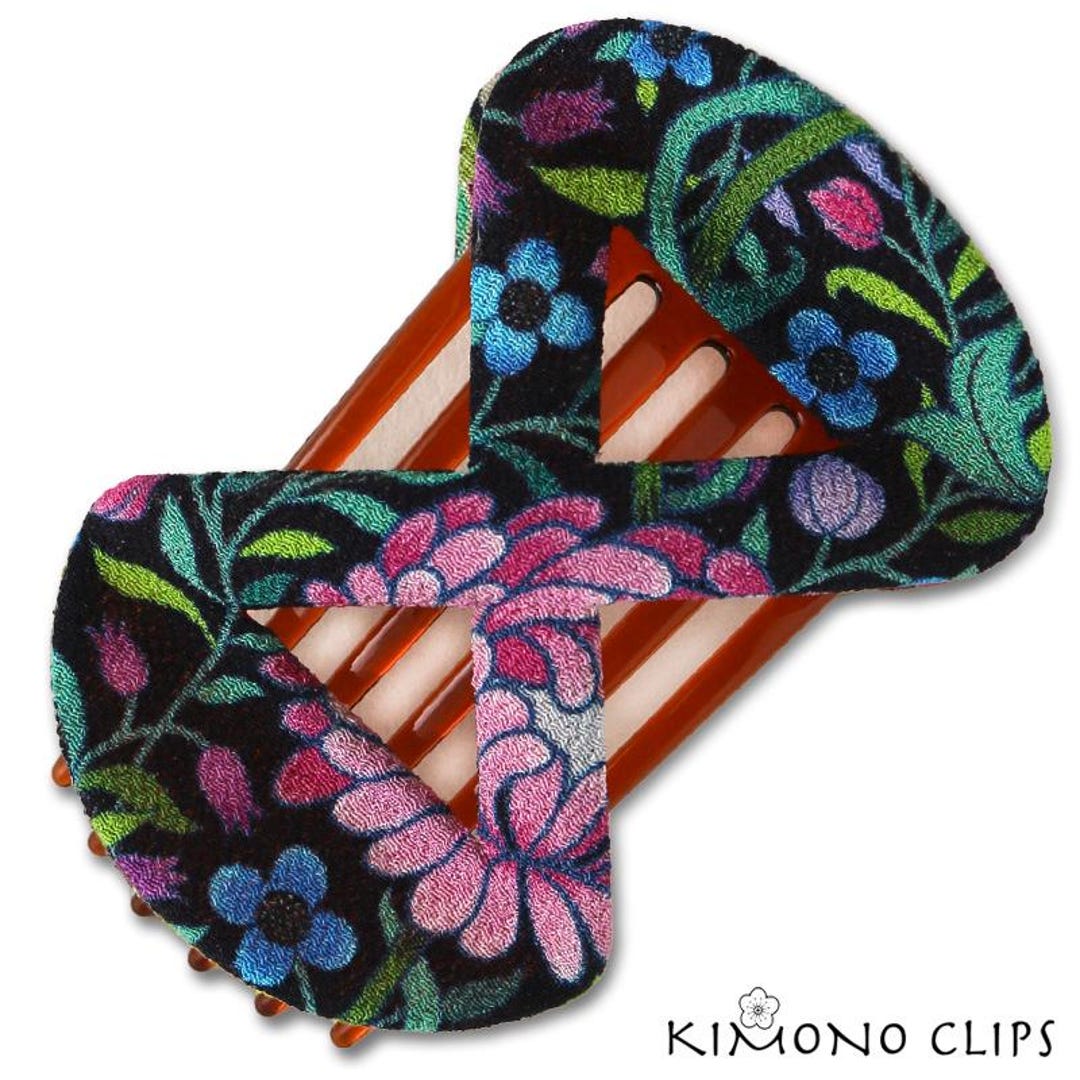 X-static Clip, Vintage Kimono, Hair Accessory, Kimono Clip, French ...