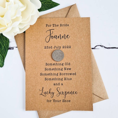 Bride Gift Vintage Lucky Sixpence Something Blue. Ideal for - Etsy UK