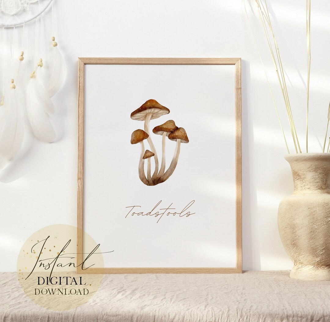 Toadstools Autumn Digital Art Print | Instant Digital Download | Fall ...