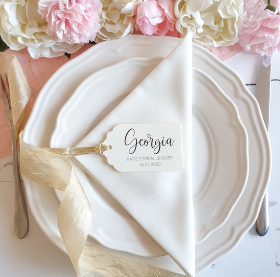 Glitter Bridal Shower Place Card Tags Hen Party Place Names. Cream Pink Luggage Tags for Bridal Shower Decoration. Etsy UK