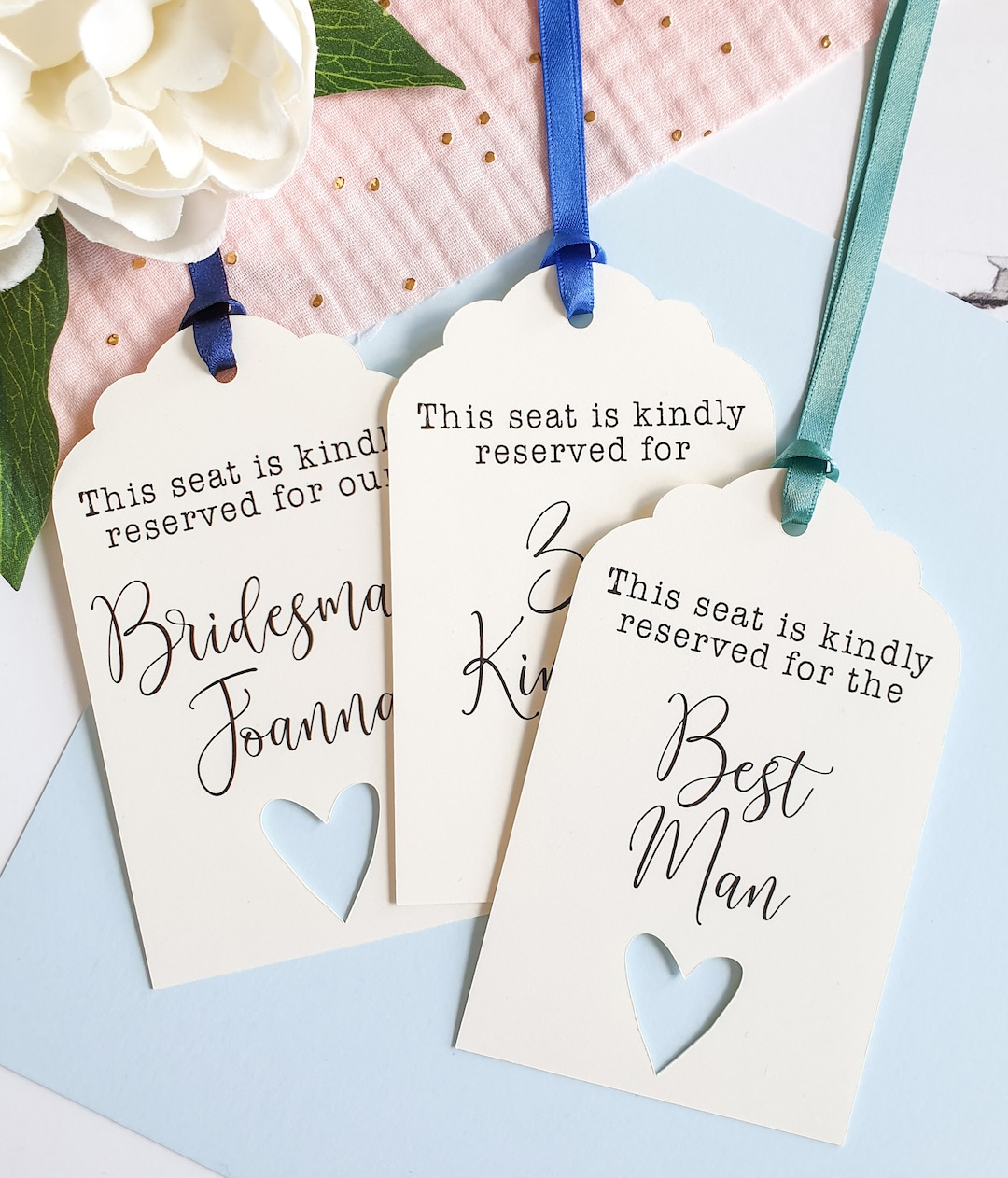 Wedding Reserved Seat Signs for Rustic Wedding Ceremony Decor. Cream ...