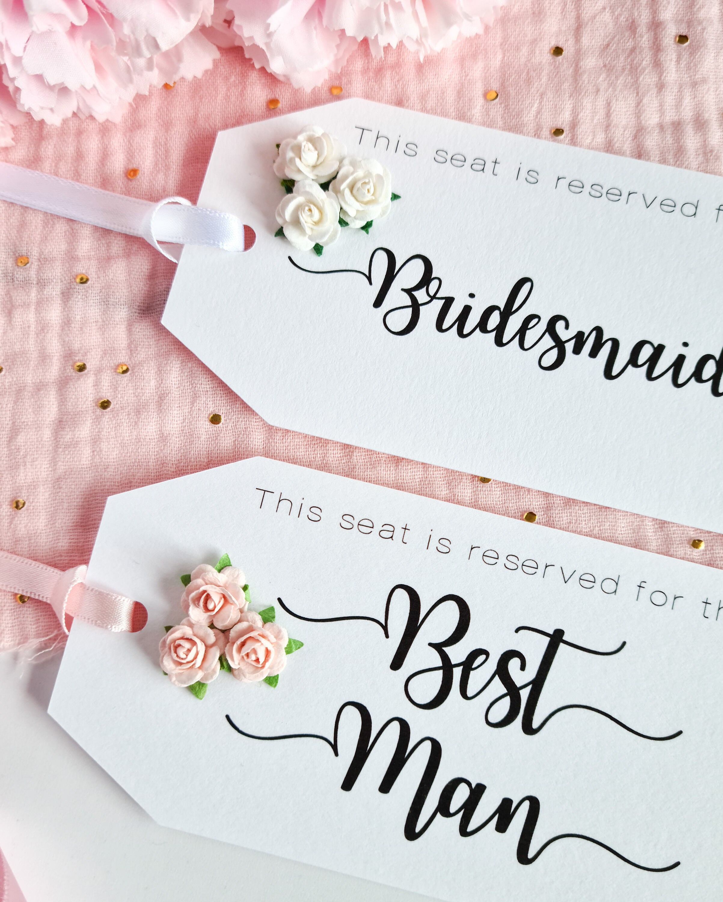 Wedding Reserved Seat Signs for Wedding Ceremony Seating Plan. White ...
