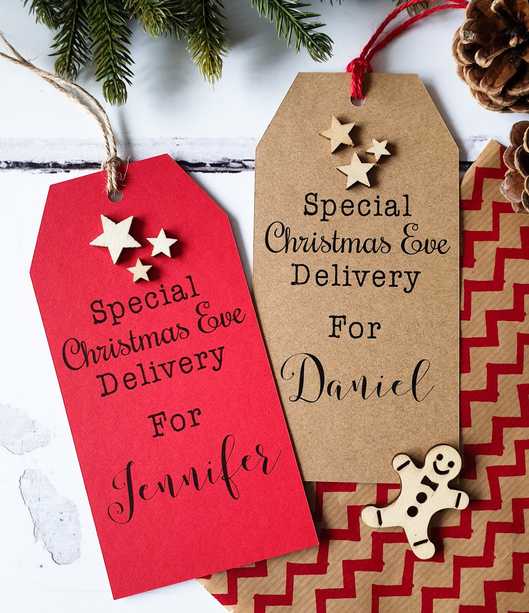 Christmas Gift Tags for Christmas Eve Box. Large Personalised Gift Tag ...