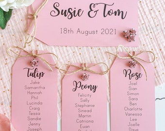 Rustic Wedding Table Plan Tags Seating Chart Designed as | Etsy