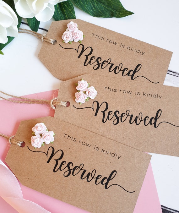 Wedding Reserved Signs Luggage Tag Reserved Row or Seat Tags - Etsy UK