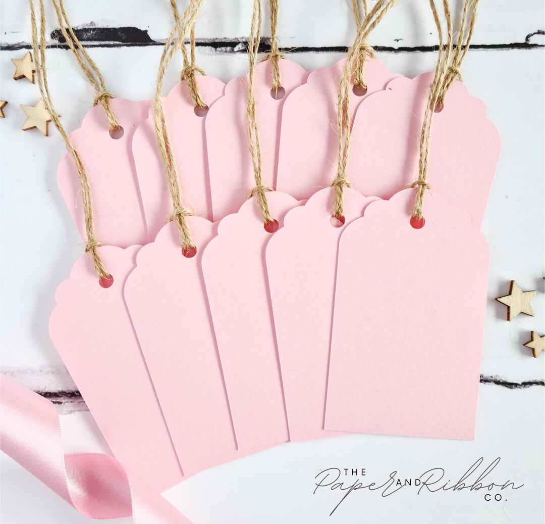 Pale Pink Blank Gift Tags, Pack of 10. Gift Labels for Christmas, Gift ...
