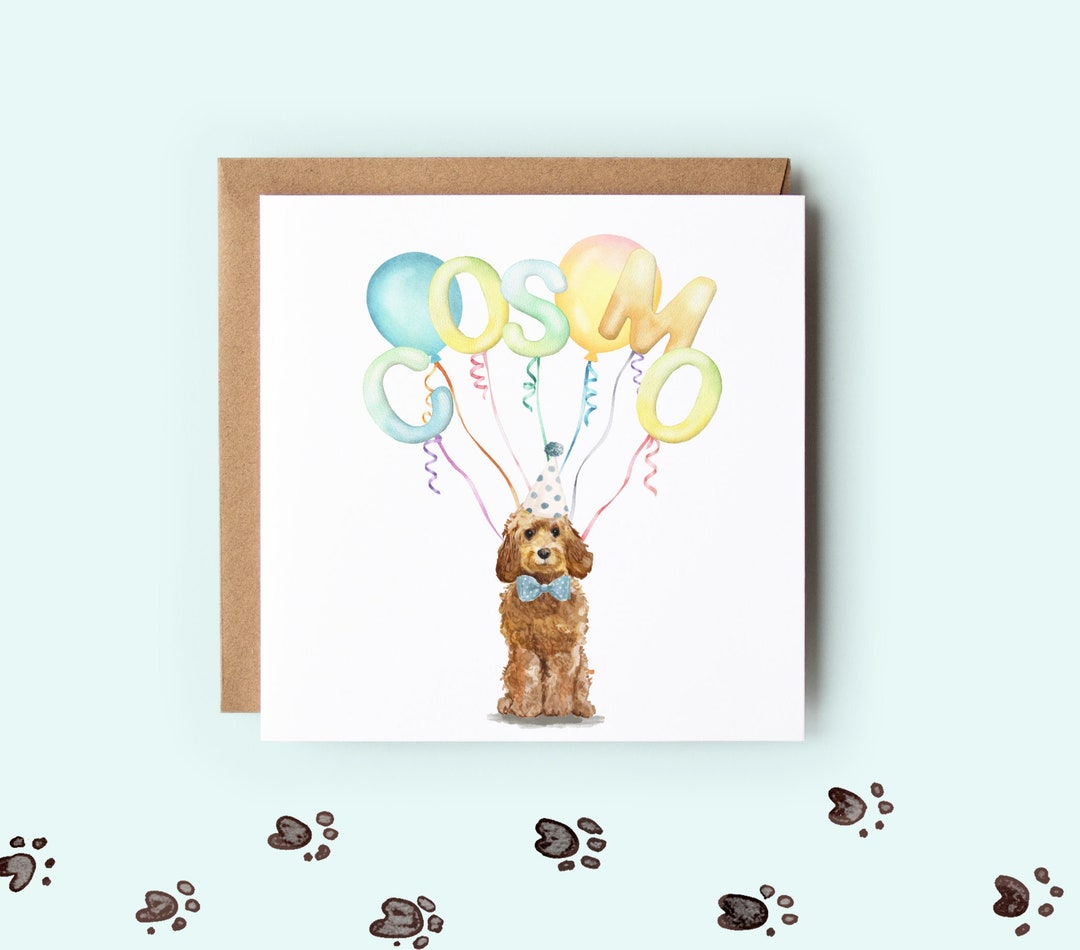 Cockapoo Dog Birthday Card | Cavapoo Dog Birthday Card | Dog Birthday ...