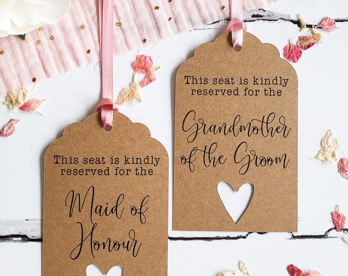 Wedding Reserved Seat Signs for Rustic Wedding Ceremony Decor. | Etsy