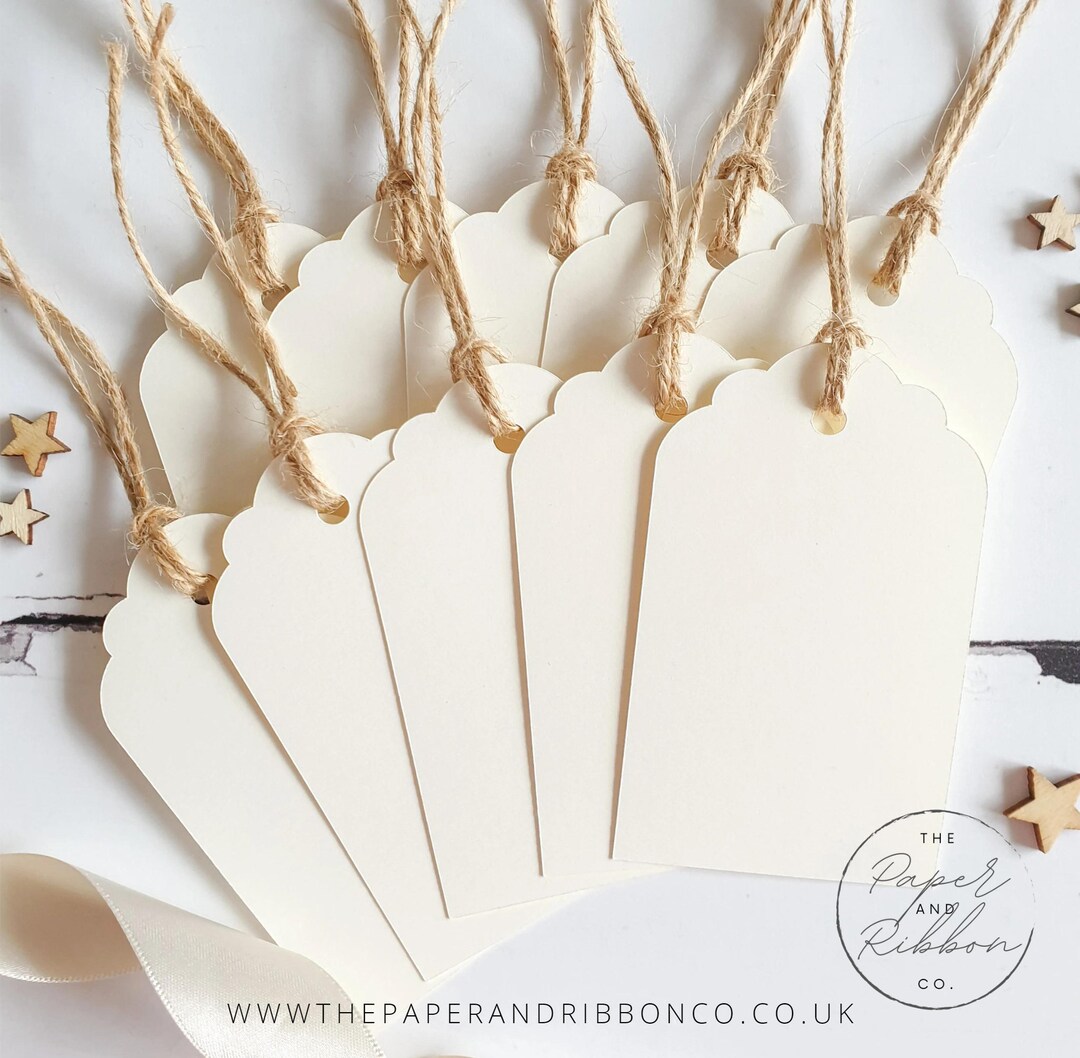 Cream Blank Gift Tags, Pack of 10. Gift Labels for Christmas, Gift ...