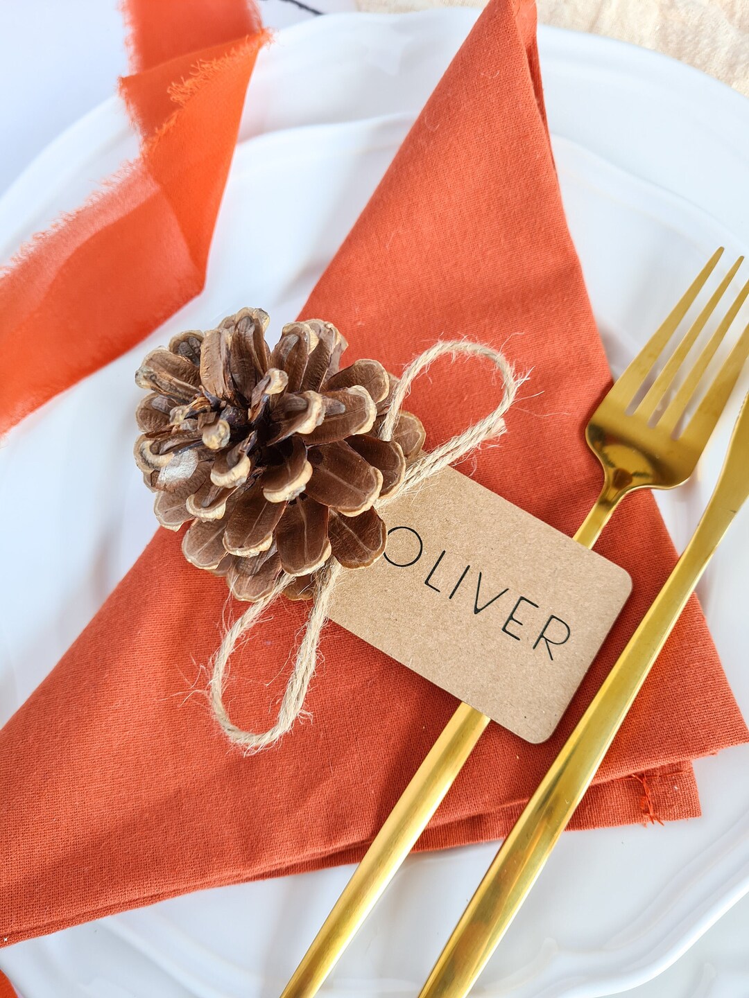 Autumn Wedding Place Cards Pine Cone Place Cards for Fall Wedding ...