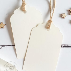 Cream Blank Gift Tags, Pack of 10. Gift Labels for Christmas, Gift ...