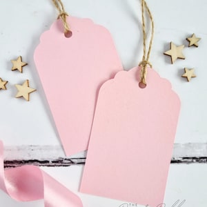 Pale Pink Blank Gift Tags, Pack of 10. Gift Labels for Christmas, Gift ...