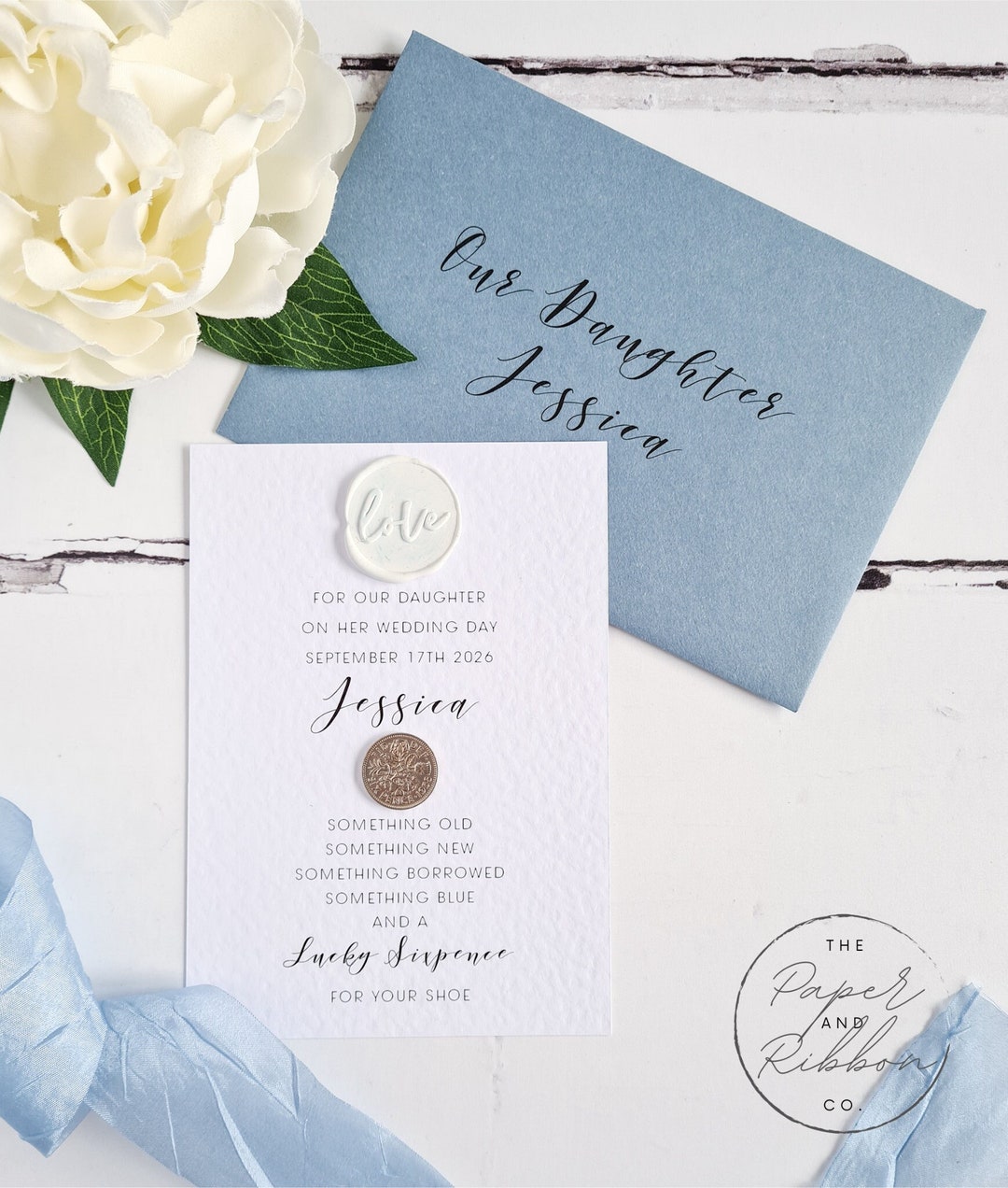 Sixpence Bride Gift for Wedding With Wax Seal. Lucky Sixpence Gift for Bride at Bridal Shower ...