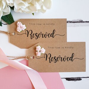 Wedding Reserved Signs, Luggage Tag Reserved Row or Seat Tags With ...